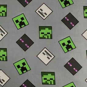 Jerry Fabrics Bavlněné povlečení Minecraft Hostile Mobs svíticí, 140 x 200 cm, 70 x 90 cm