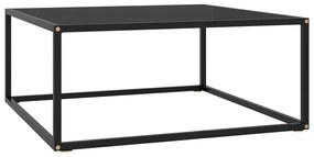 vidaXL Konferenční stolek černý s černým sklem 80 x 80 x 35 cm