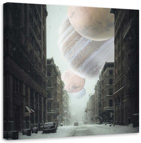 Gario Obraz na plátně Zimní kosmické město - Zehem Chong Rozměry: 30 x 30 cm