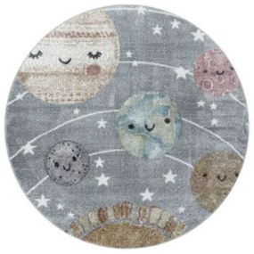 Ayyildiz koberce Dětský kusový koberec Funny 2105 grey kruh - 120x120 (průměr) kruh cm