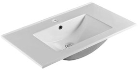 Mereo - Umyvadlo Slim, 81x46 cm, s přepadem, otvor pro baterii, bílá UC8146