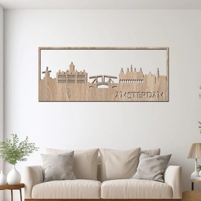 dřevo života Dřevěná dekorace na zeď AMSTERDAM Zvolte rozměr (cm): 95x38, Zvolte barvu dekoru: Dub Sonoma