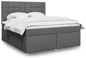 Box spring postel s matrací tmavě šedá 180x200 cm textil 3293660