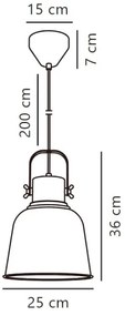 Nordlux - Lustr na lanku ADRIAN 1xE27/25W/230V pr. 25 cm šedá