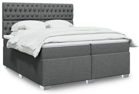 Box spring postel s matrací tmavě šedá 200x200 cm textil 3292903