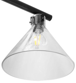 Toolight - Skleněná kovová stropní svítilna 2xE27 APP317-2CP, černá, OSW-00413