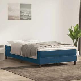 Postel Box Spring bez matrace tmavě modrá 120x210 cm samet 3315823
