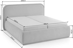 Antracitová čalouněná dvoulůžková postel s úložným prostorem s roštem 180x200 cm Soma – Meise Möbel
