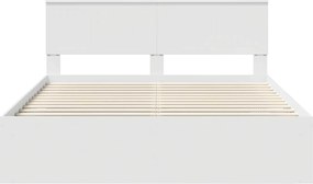 Rám postele s čelo Bílá 160 x 200 cm Masivní borové dřevo 3410573