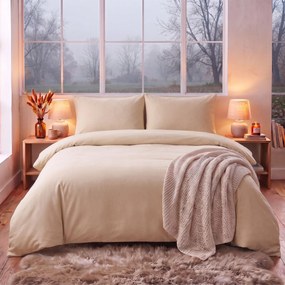 Kvalitex Flanelové povlečení béžové 1x 220/200, 2x 70/90cm