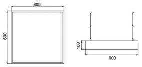 BRUMBERG LED závěsné svítidlo Biro Square on/off, černé, 3000K