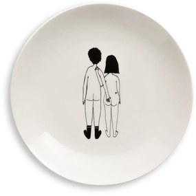 helen b Porcelánový talíř Naked Couple Back 23 cm, bílá barva, porcelán