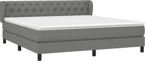 Box spring postel s matrací tmavě šedá 160x200 cm textil 3126494
