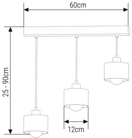 Lustr na lanku 3xE27/35W/230V černá/zlatá