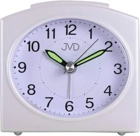 JVD Bílý ručkový netikající budík s plynulým chodem (ciferník hodinek) JVD SRP8603.3