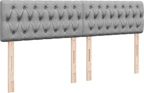 Box spring postel s matrací světle šedá 200 x 200 cm textil 3287182