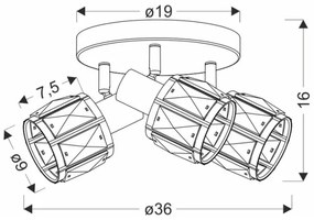 Bodové svítidlo DUBAI 3xE14/40W/230V pr. 36 cm černá/zlatá