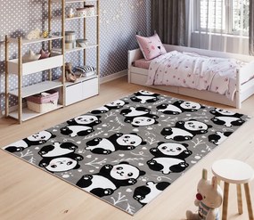 Chemex Dětský koberec Pandy šedý různé velikosti Rozměr: 80x150cm