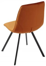 Jídelní židle Amsterdam Retro samet oranžová
