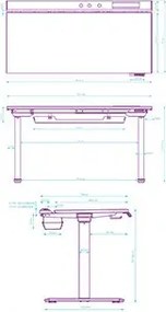 ULTRADESK Vortex bílá / Herní stůl / 140,5 x 70 cm / 72-122 cm / nasta