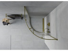 Mexen Rio půlkruhový sprchový kout 80 x 80 cm, Pruhy, Zlatá - 863-080-080-50-20