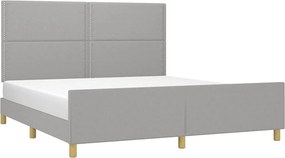 Rám postele bez matrace světle šedý 180 x 200 cm textil 3124992