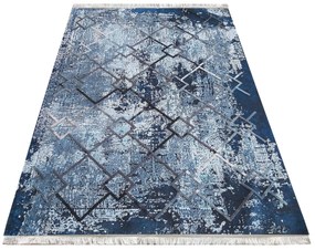 Moderní kusový koberec protiskluzový Hypnotik 01 modrý Rozměr: 80x150 cm