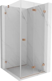 Mexen Lunar-F, skopný sprchový kout pravý 70 x 70 cm, 8mm čiré sklo, profil měděná matná, 836-070-070-65-00-P