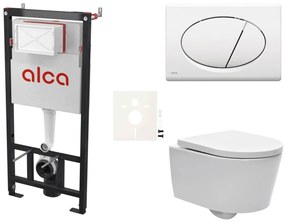Cenově zvýhodněný závěsný WC set Alca do lehkých stěn / předstěnová montáž+ WC SAT Brevis SIKOASW1