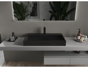Mexen Ava, umyvadlo na desku z konglomerátu 1/O 80 x 46 cm, černá matná, 23018071