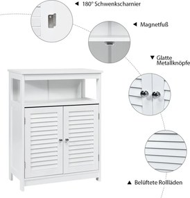 Costway Koupelnová skříňka Dřevěná koupelnová skříňka do koupelny 60