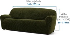 Super strečové potahy NIAGARA zelená trojkřeslo (š. 180  - 230 cm)