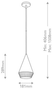 Alora Mood ALM-DAPHNE-P-S-MB - Lustr na tyči DAPHNE 1xE27/60W/230V pr. 18,1 cm