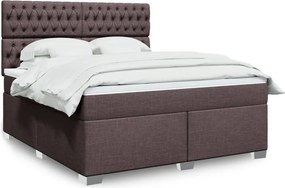 Box spring postel s matrací tmavě hnědá 180x200 cm textil 3292877