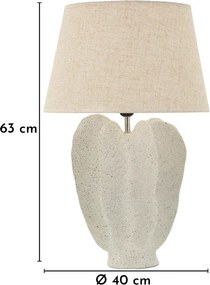 Krémová stolní lampa s textilním stínidlem (výška 63 cm) Ester – Mauro Ferretti
