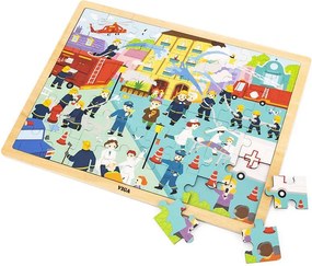 Dřevěné puzzle 48 dílků Viga Hasiči