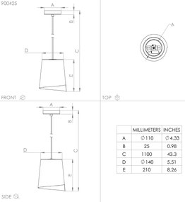 Eglo 900425 - Lustr na lanku BOLIVIA 1xE27/40W/230V