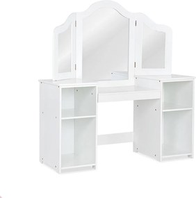 Costway 2 v 1 Dětský toaletní stolek se zrcadlem – 107 × 40 × 117 cm, bílý