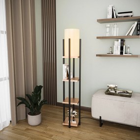 Opviq Stojací lampa Shelf Lamp - 8113, Černá, Měděná