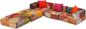 3místný modulární pouf patchwork textil 244979