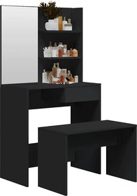 Set toaletního stolku černý 74,5 x 40 x 141 cm 3114140
