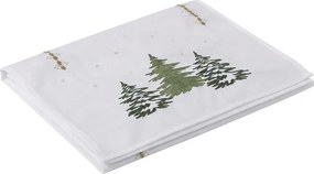Vánoční běhoun na stůl EVERGREEN CHARM 40x140 cm, bílý
