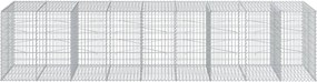Gabionový koš s víkem 450 x 100 x 100 cm pozinkované železo 3295197