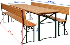 Deuba Pivní set s opěrkou 170 cm - skládací