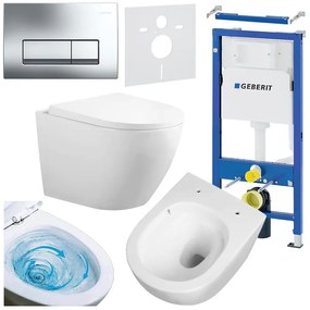 BPS-koupelny Podomítkový modul Geberit DuoFix s WC mísou FW-WH-TR-02 + ovládací tlačítko Delta 50 chrom