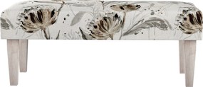 Dlouhá lavička 100x40cm barva šedá látka pletený vzor, vzorované