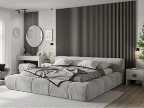Mexen Lam-F, akustické stěnové lamely 275 × 30 cm, plstěný podklad 8 mm, technická dýha, dub stříbřitý, S105-275307-3015-007
