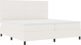 Postel s boxspringem s čelo Krémová a bílá 200 x 200 cm 3337573