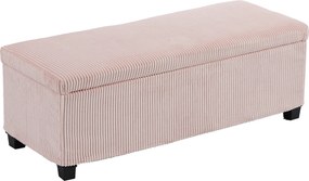 HOMCOM úložná lavice 84 l, růžová, manšestr, 112 × 42 × 40 cm