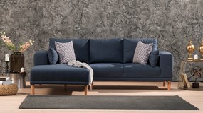 Hanah Home Rohová pohovka FRANZ tmavě modrá levá 825BLC1395